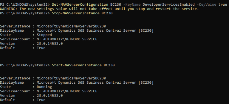 Enable Developer Services on BC 22 and newer(OnPrem) – Business Central ...